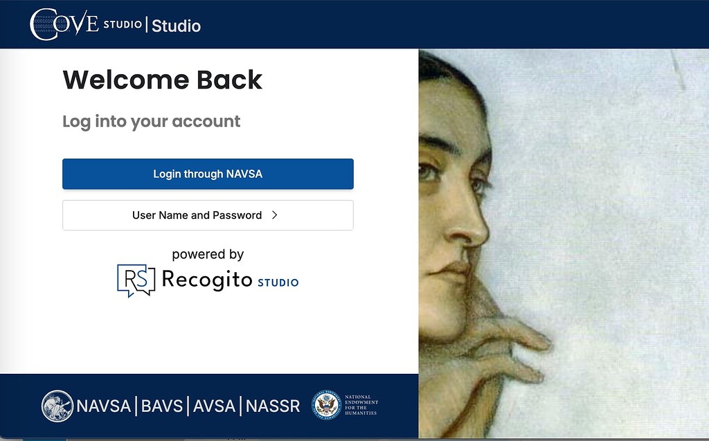Login process for NAVSA - Recogito Studio - Performant Software ...